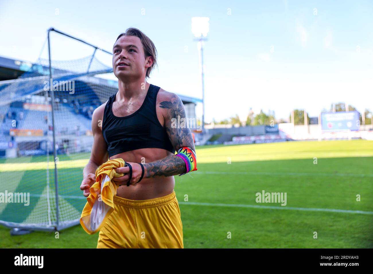 Sandefjord, Norway, 23rd July 2023. Bodø/Glimt's Patrick Berg gives his ...