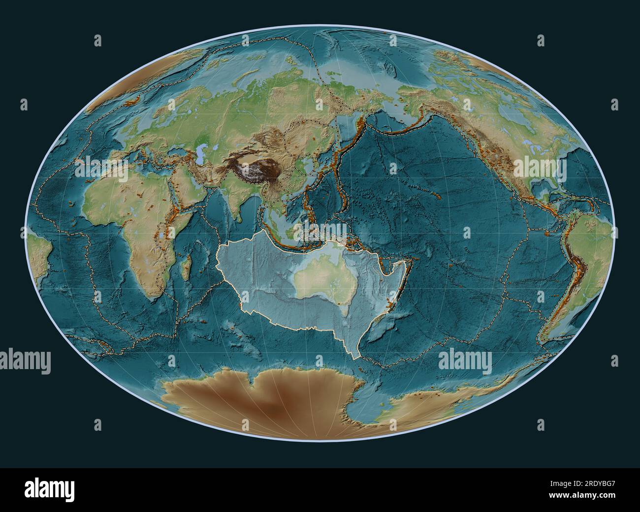 Australian tectonic plate on the Wiki style elevation map in the Fahey ...