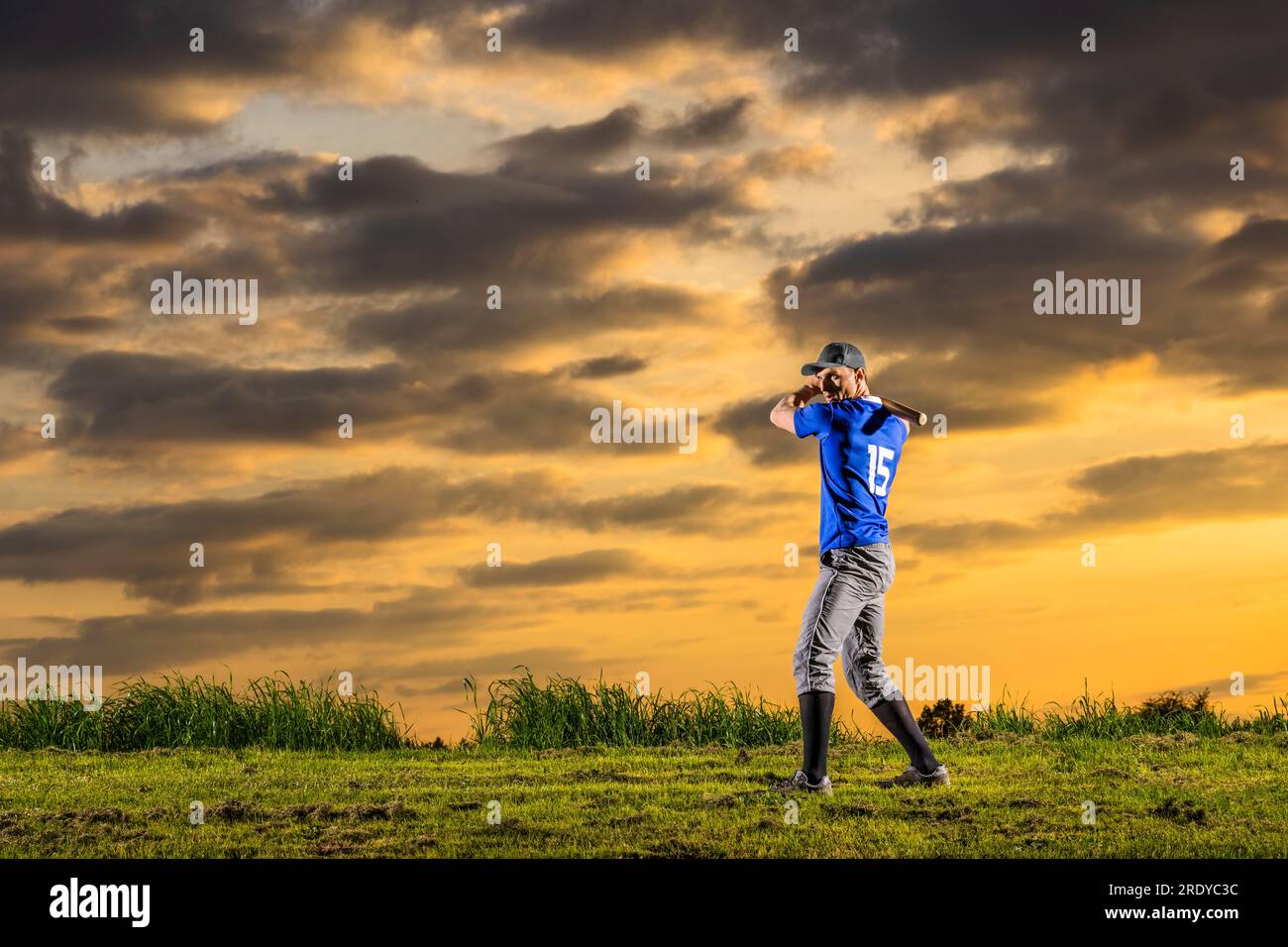 Baseball bat baseball player standing holding sportswear hi-res stock ...