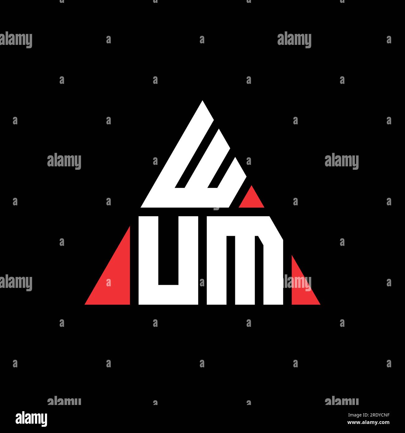 WUM triangle letter logo design with triangle shape. WUM triangle logo ...