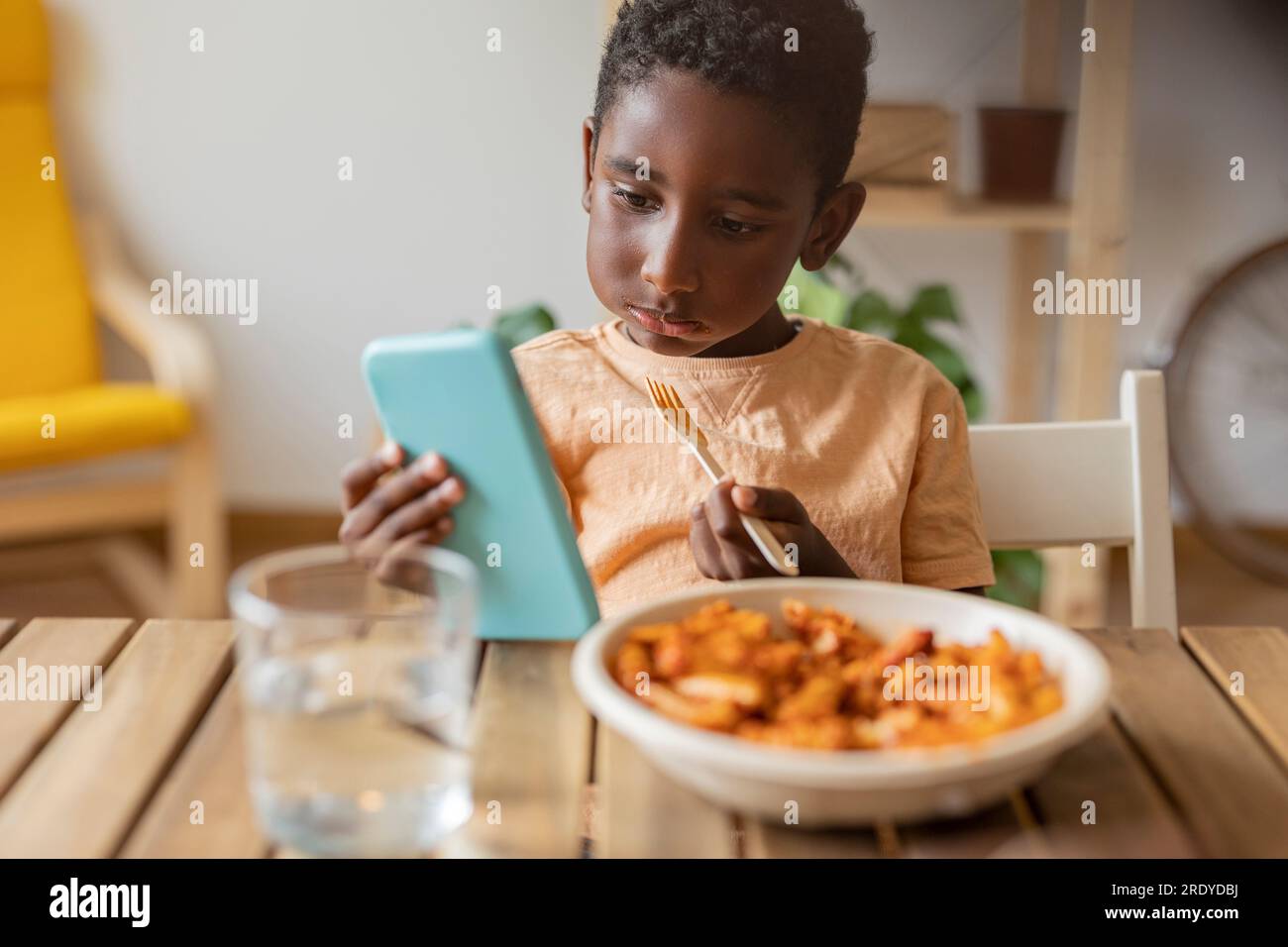 Boy using cutlery hi-res stock photography and images - Alamy