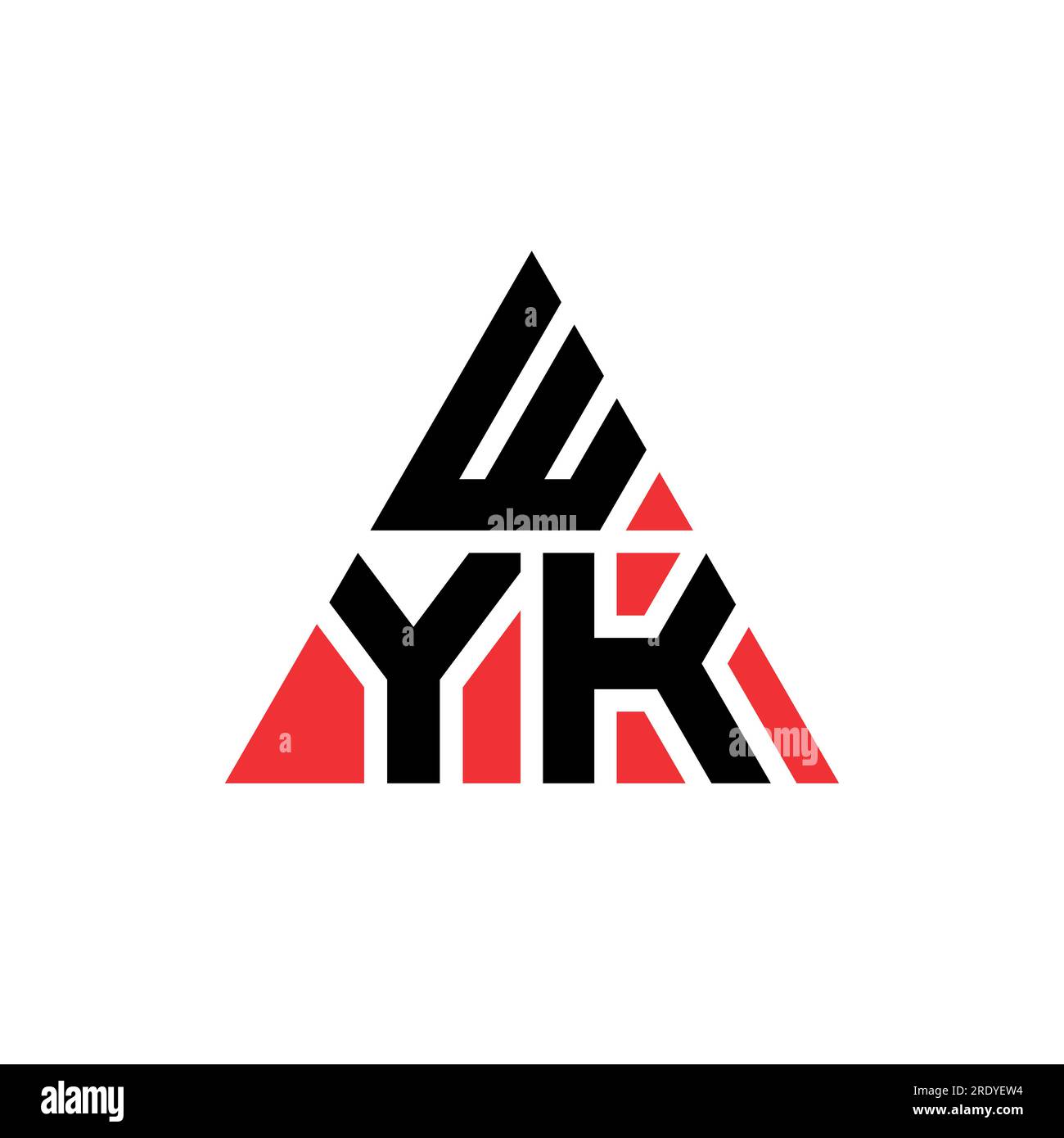 WYK triangle letter logo design with triangle shape. WYK triangle logo ...