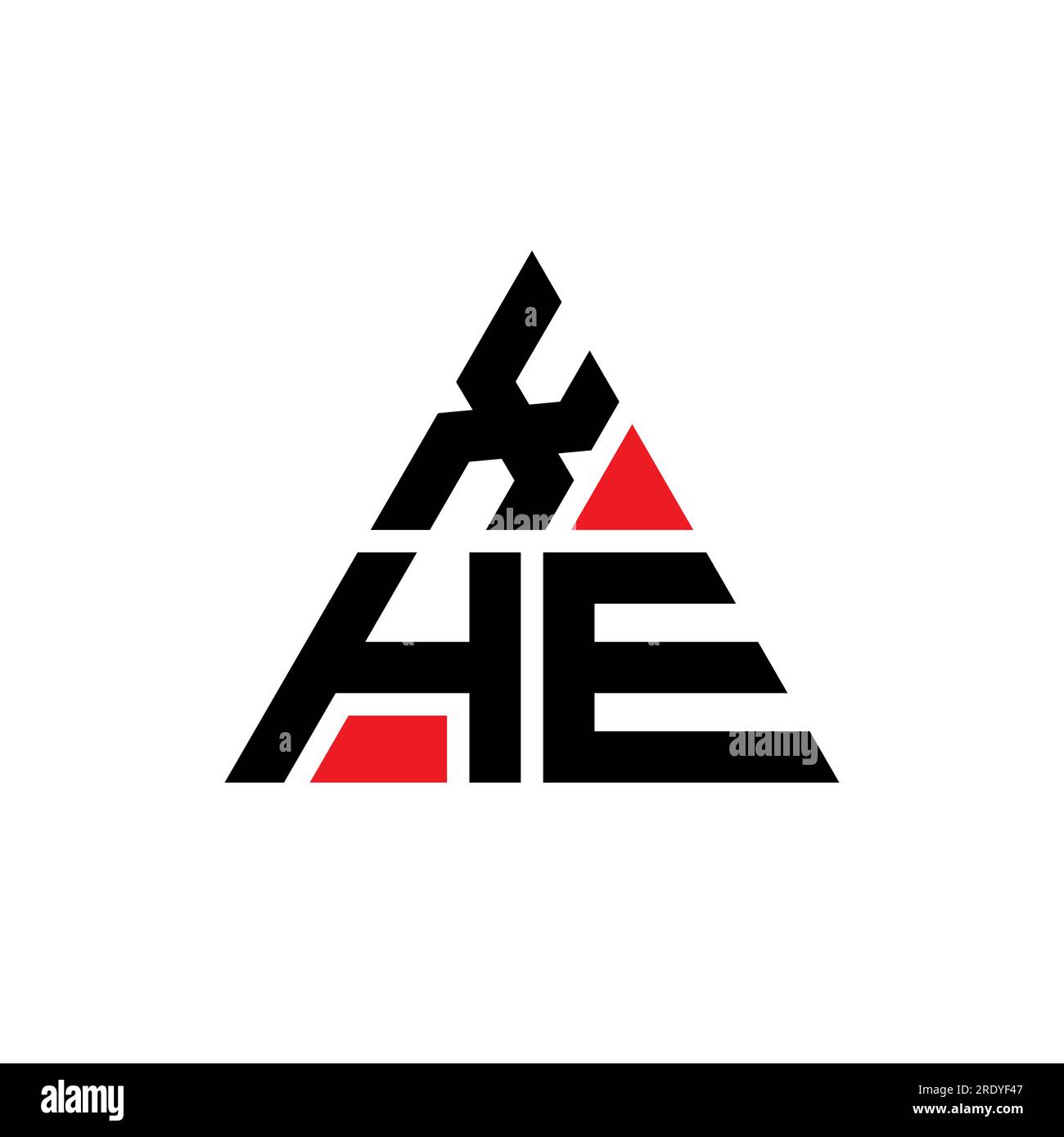 XHE triangle letter logo design with triangle shape. XHE triangle logo ...
