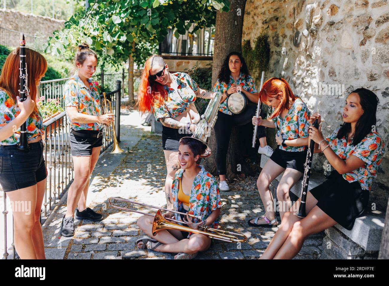 Women's folk group enjoying together at rehearsal Stock Photo - Alamy