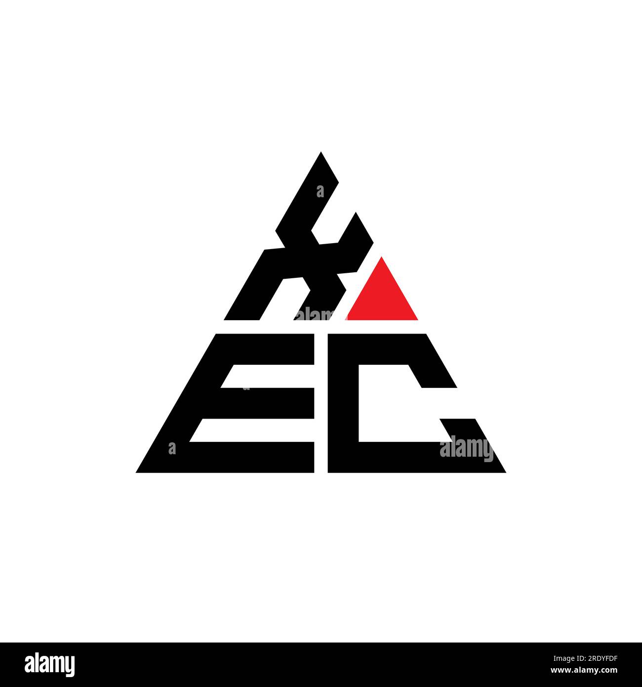 XEC triangle letter logo design with triangle shape. XEC triangle logo ...