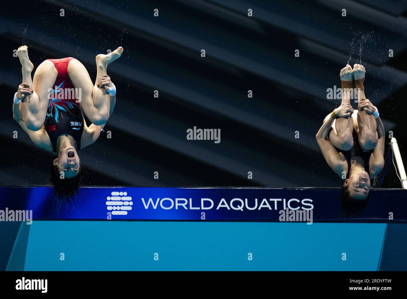 Chen Yuxi and Quan Hongchan of China compete during the women's ...