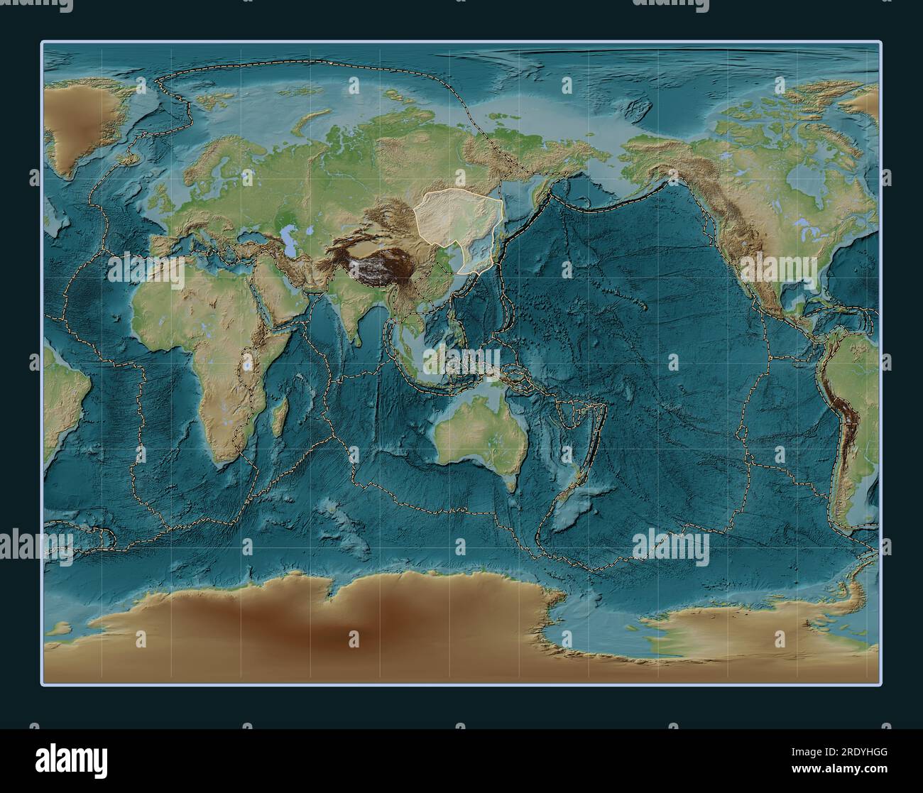 Amur tectonic plate on the Wiki style elevation map in the Gall ...