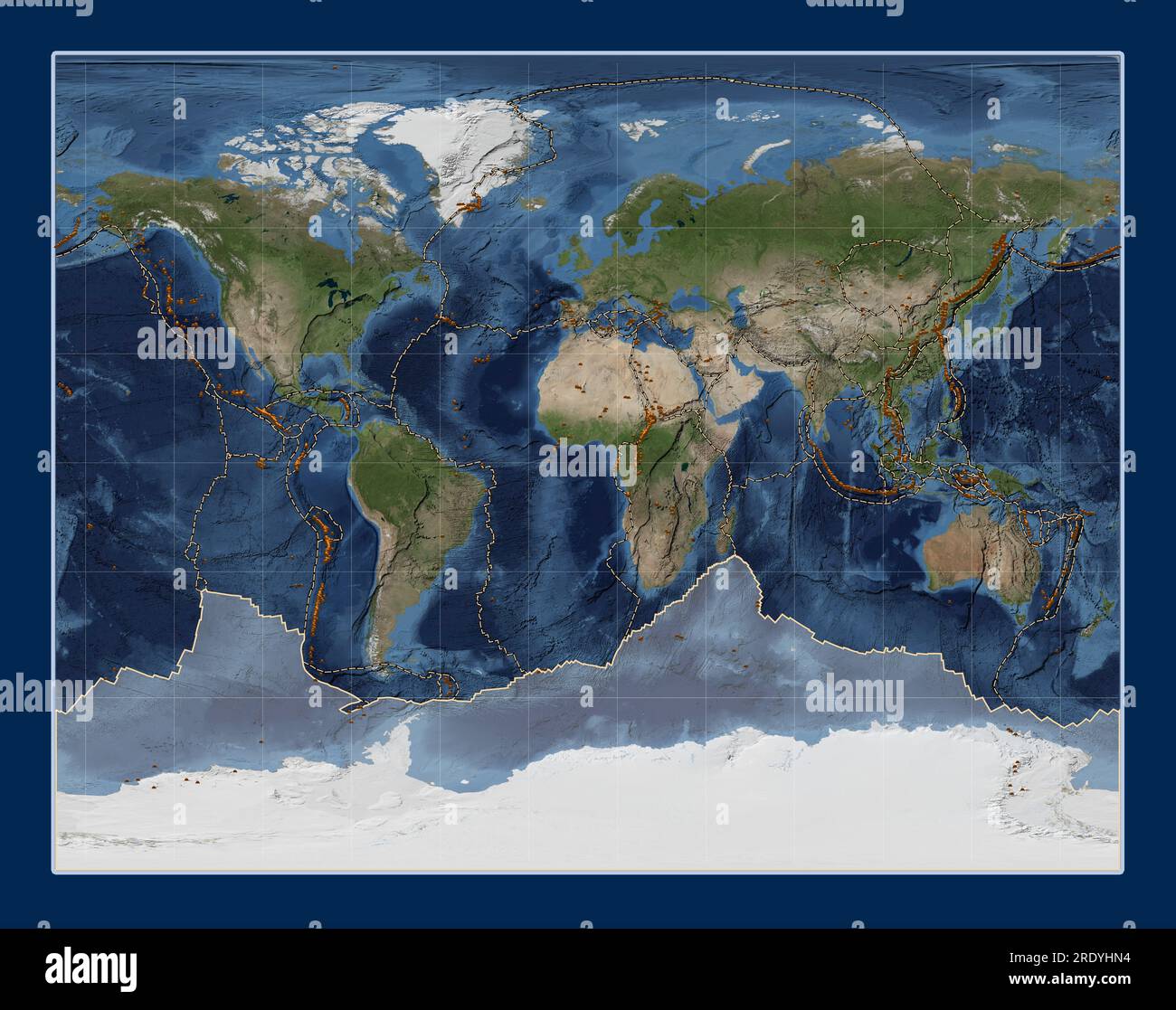 Antarctica tectonic plate on the Blue Marble satellite map in the Gall ...