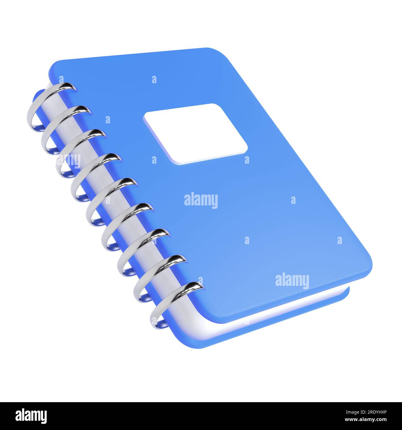 3d blue cute empty notepad book stationery for school isolated ...