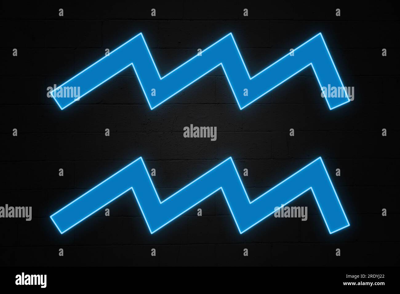 Neon light shaped into the zodiac sign Aquarius Stock Photo - Alamy