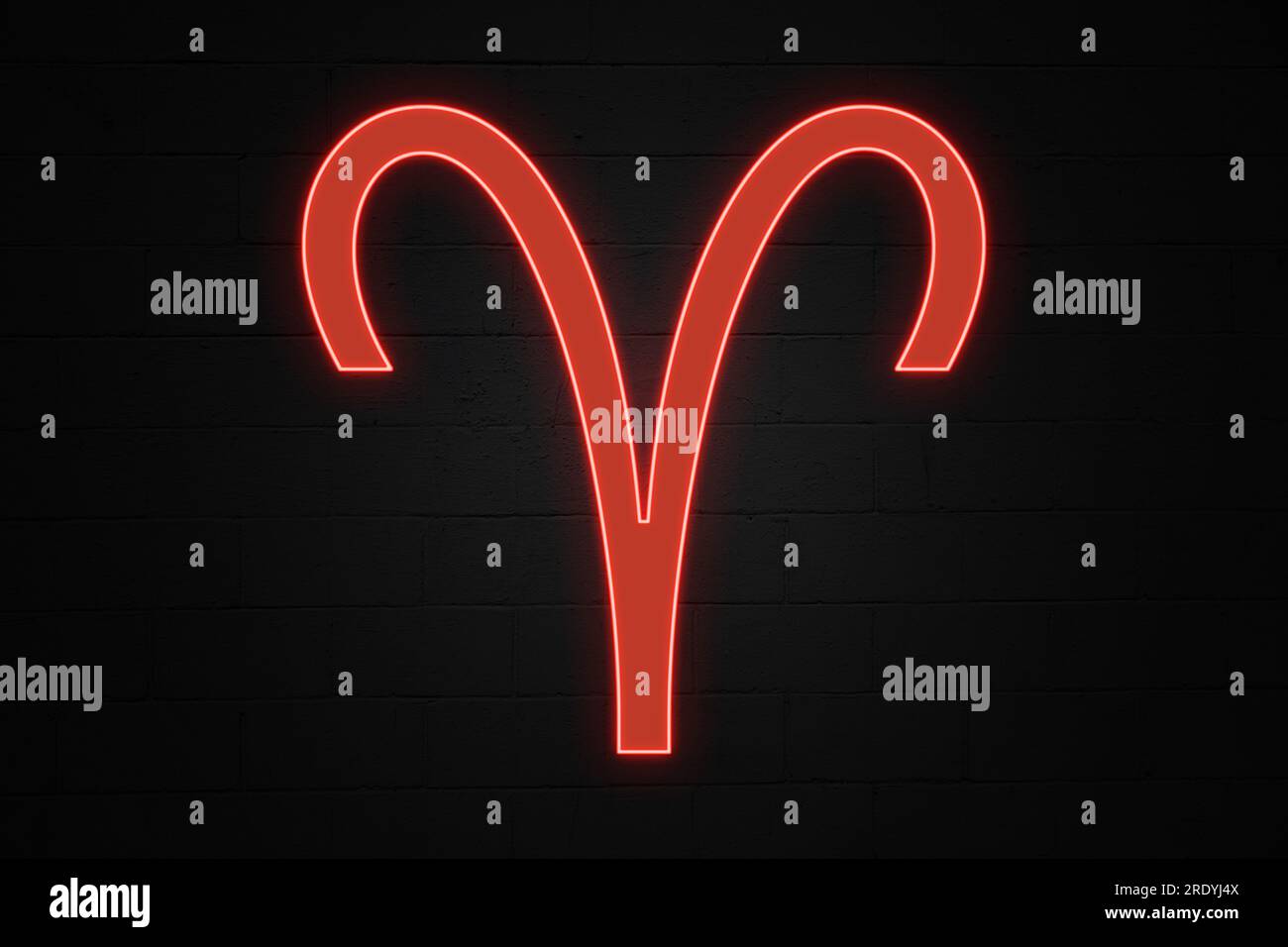 Neon light shaped into the zodiac sign Aries Stock Photo - Alamy