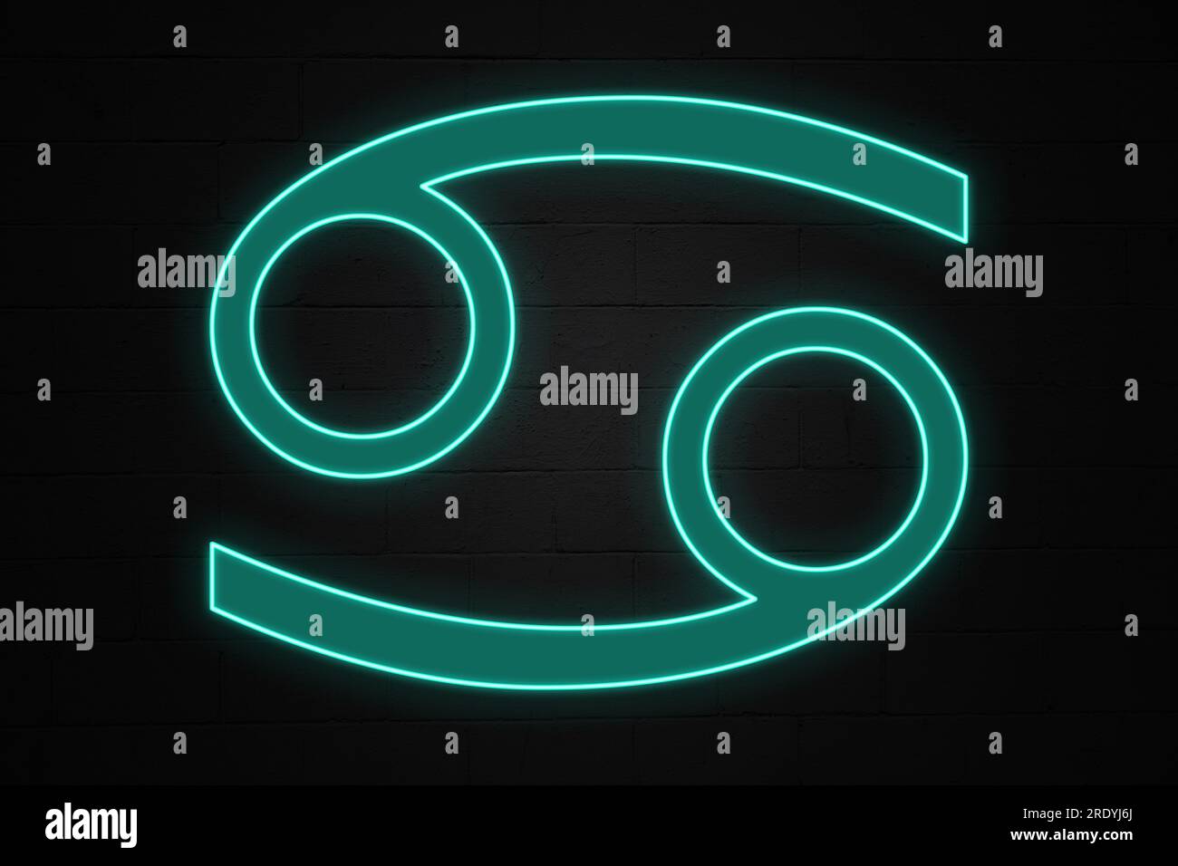 Neon light shaped into the zodiac sign Cancer Stock Photo - Alamy