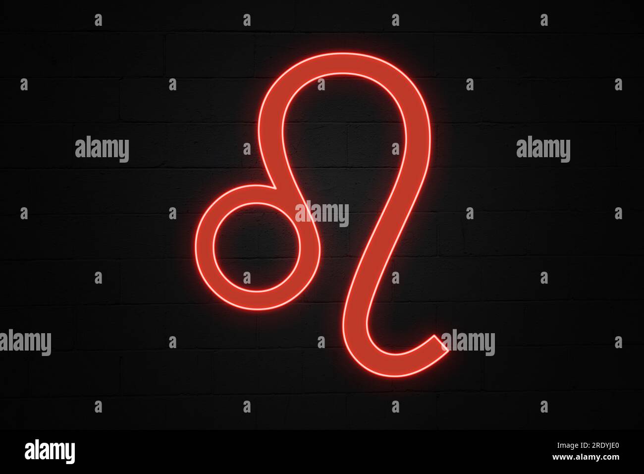 Neon light shaped into the zodiac sign Leo Stock Photo - Alamy