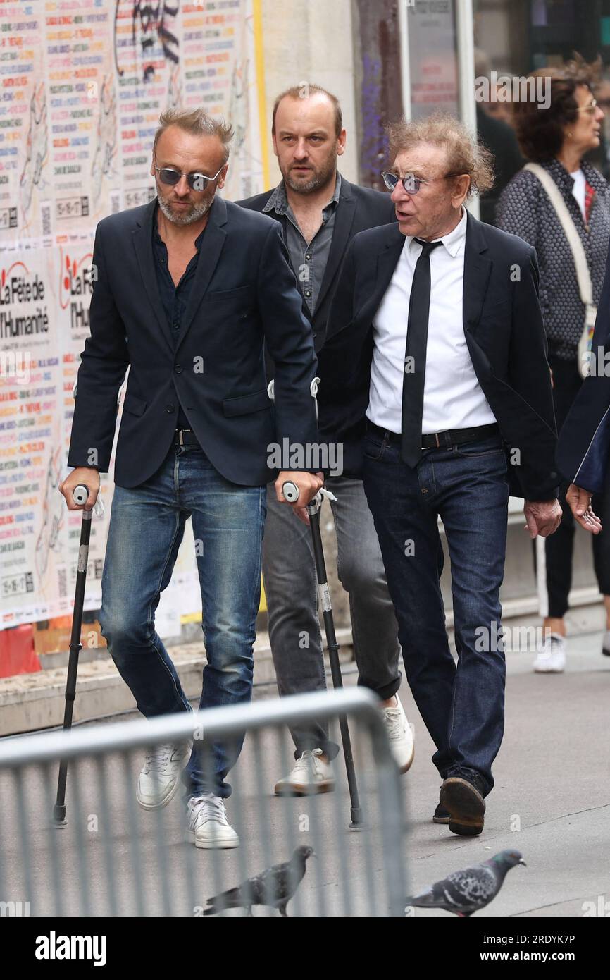 Paris, France. 24th July, 2023. Alain Souchon and his sons Pierre ...