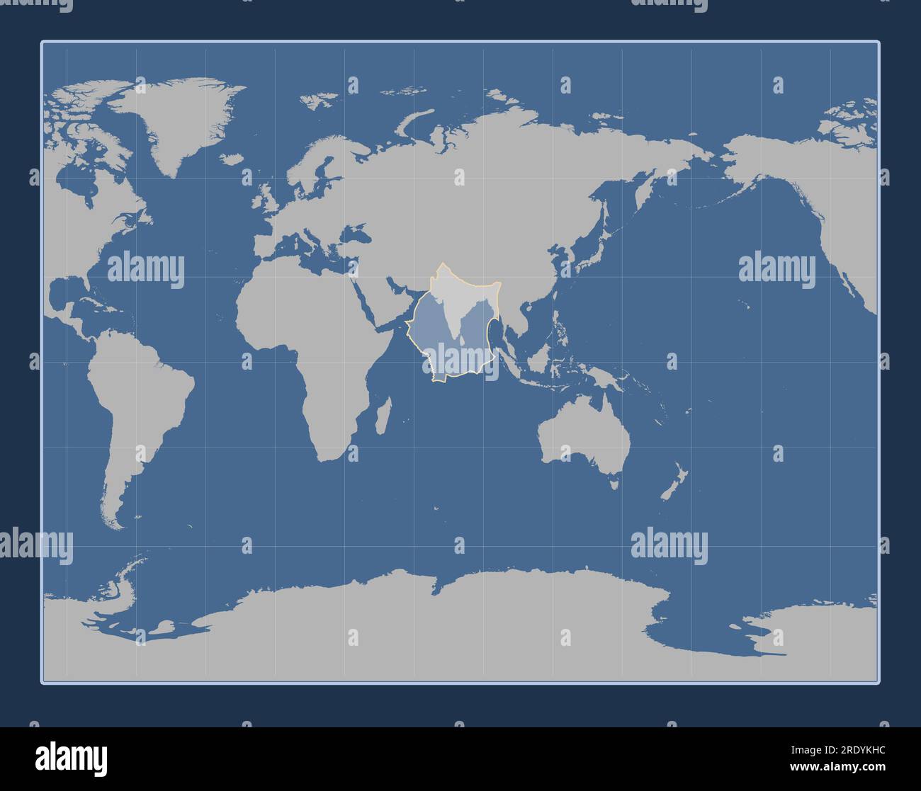 Indian Tectonic Plate On The Solid Contour Map In The Gall