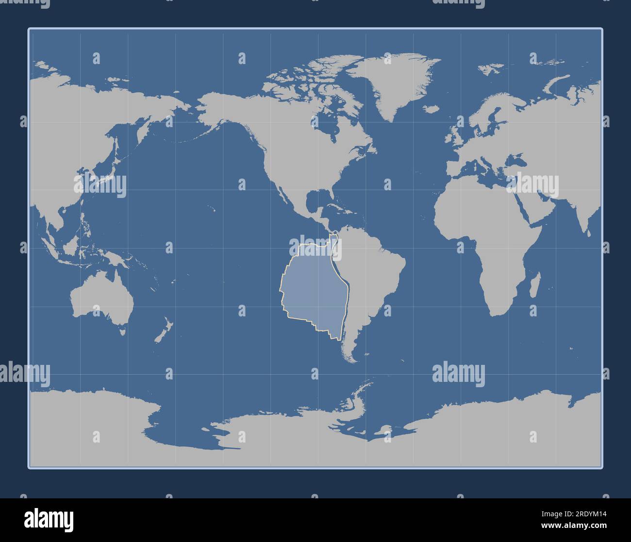 Nazca tectonic plate on the solid contour map in the Gall Stereographic ...
