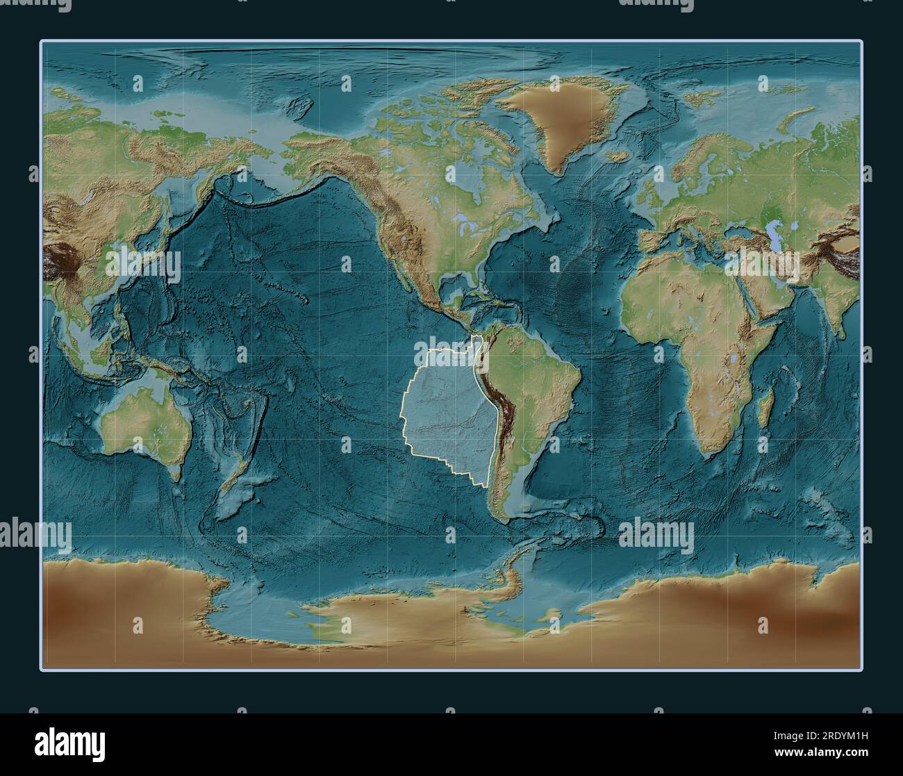 Nazca tectonic plate on the Wiki style elevation map in the Gall ...