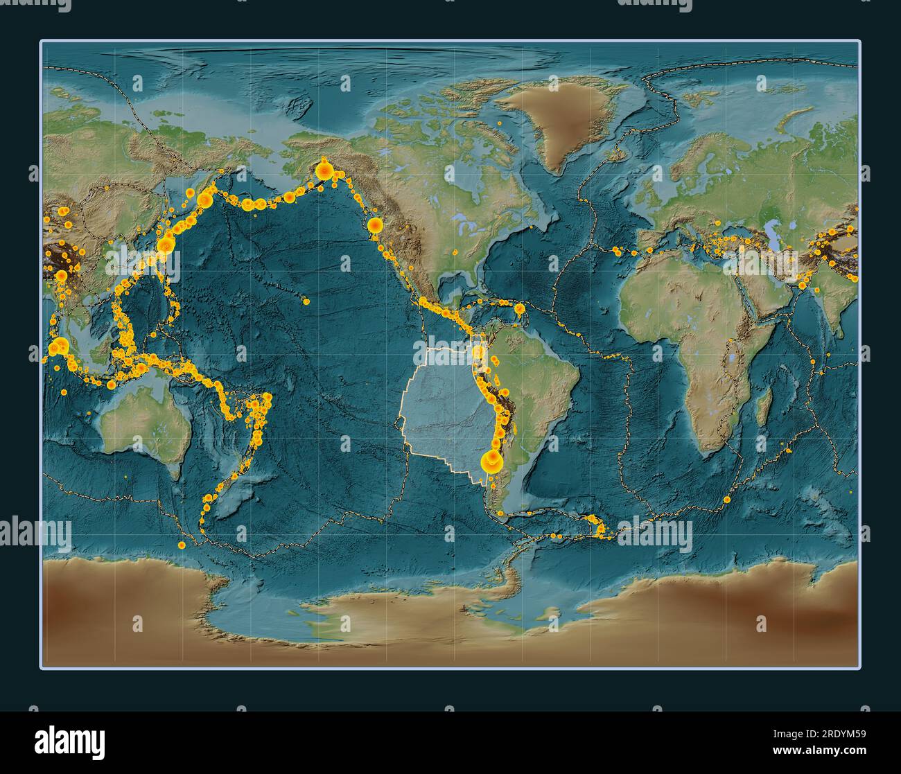 Nazca tectonic plate on the Wiki style elevation map in the Gall ...