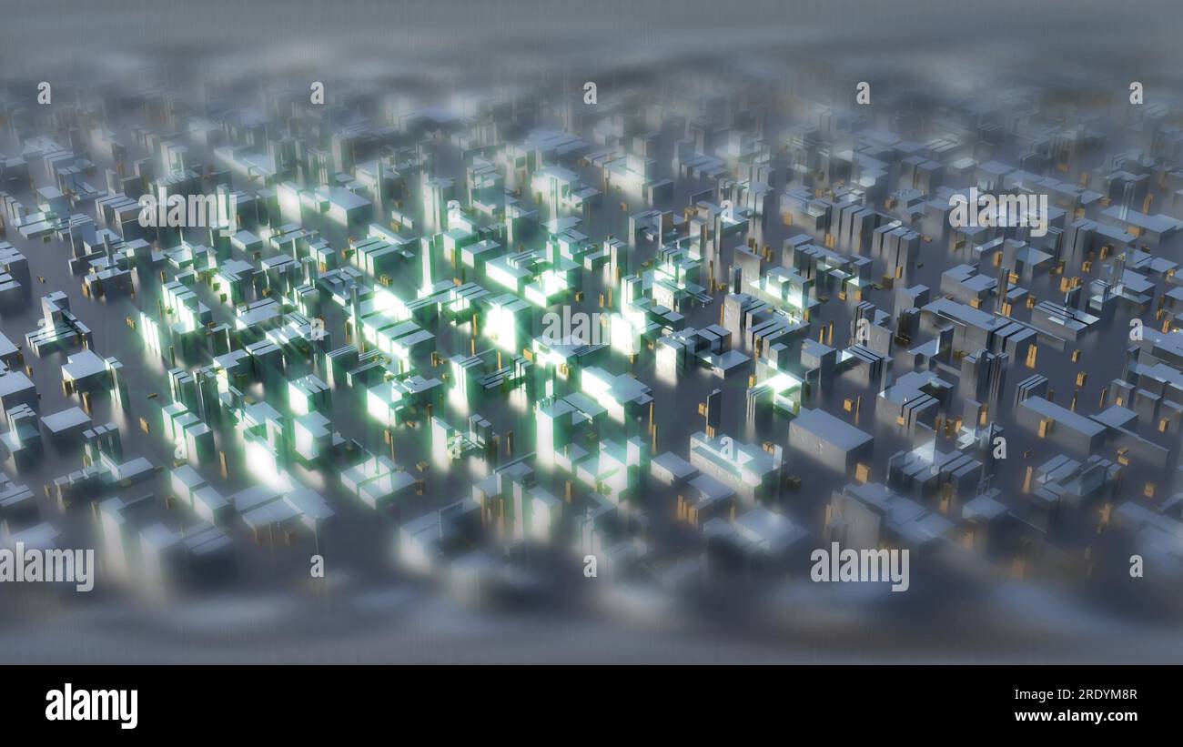 Microcircuits close view CPU GPU neon lights 3d render Stock Photo - Alamy