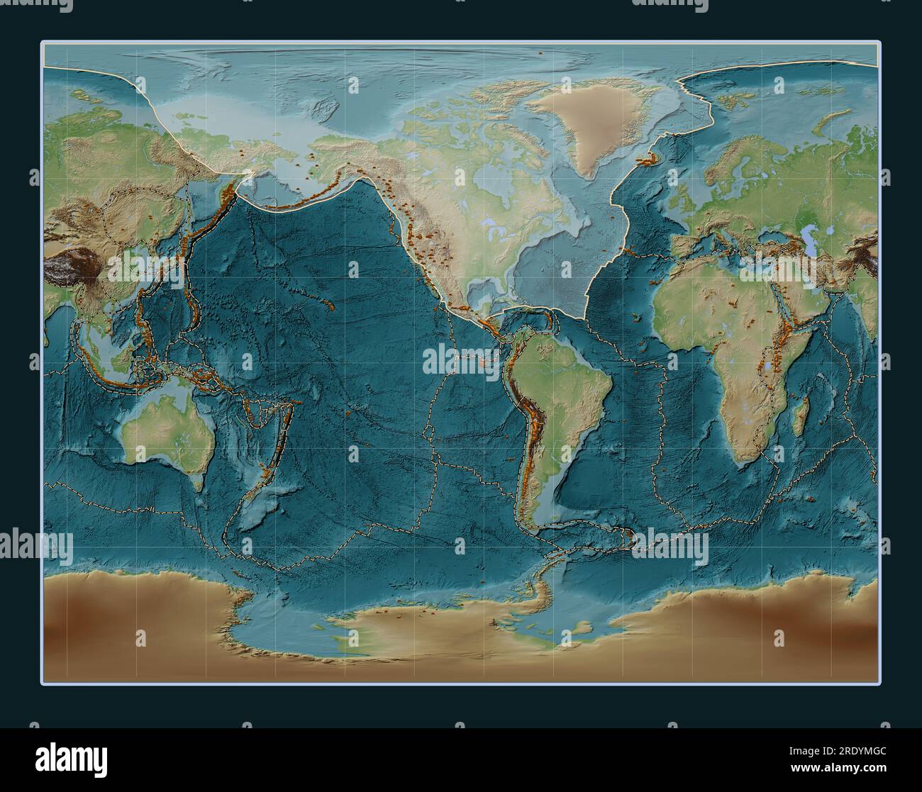 North American tectonic plate on the Wiki style elevation map in the ...