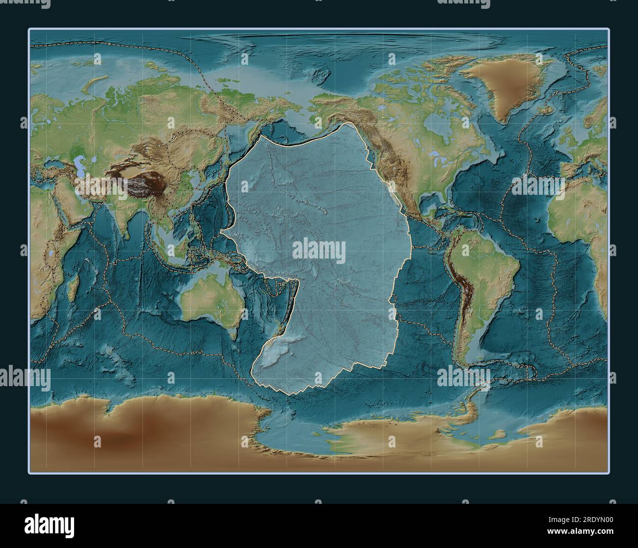 Pacific tectonic plate on the Wiki style elevation map in the Gall ...