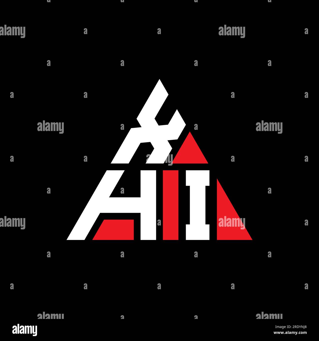 XHI triangle letter logo design with triangle shape. XHI triangle logo ...
