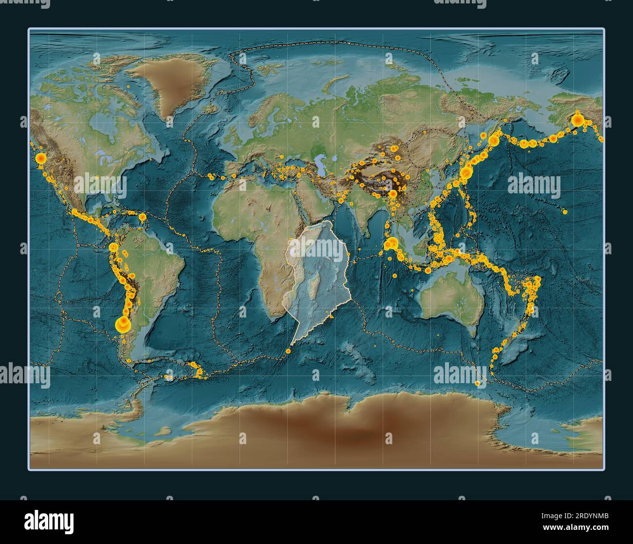 Somalian tectonic plate on the Wiki style elevation map in the Gall ...
