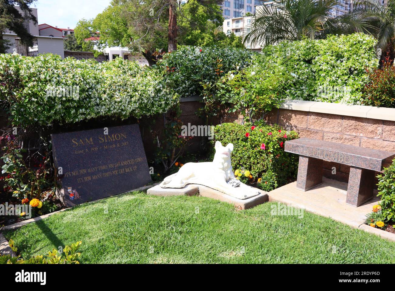 Los Angeles, California: SAM SIMON grave at Pierce Brothers Westwood Village Memorial Park ...