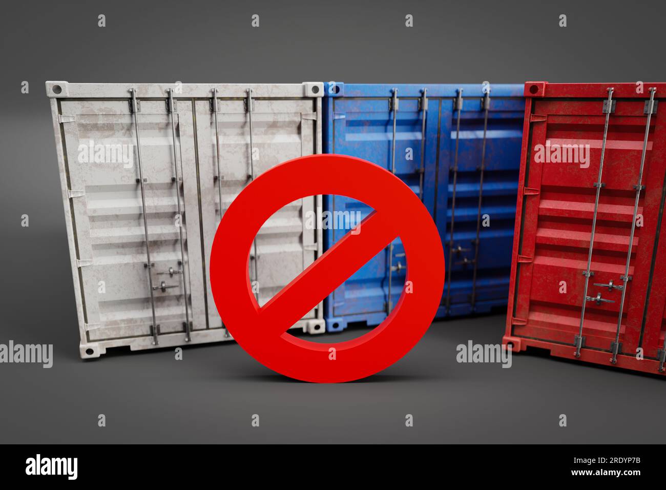 Conceptual Background of Export and Import Ban Policies, 3d rendering ...