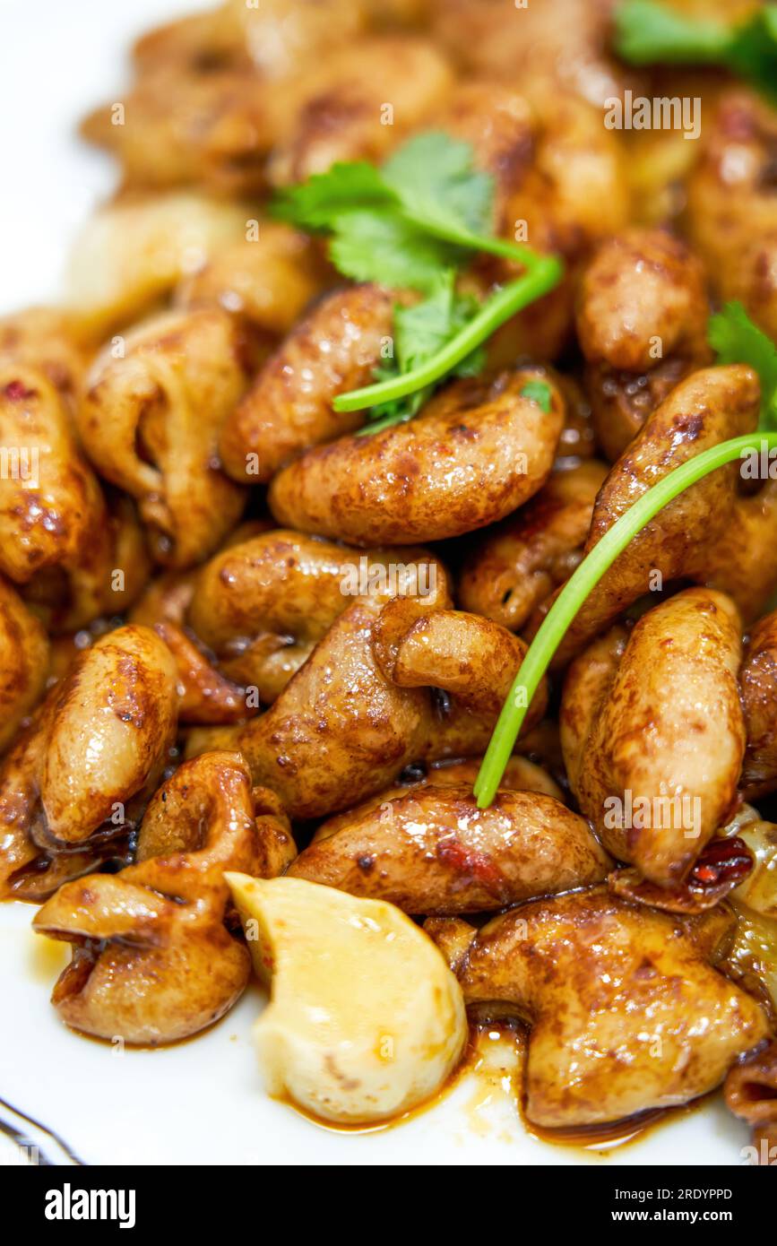A Delicious Fried Pork Intestine Stock Photo - Alamy