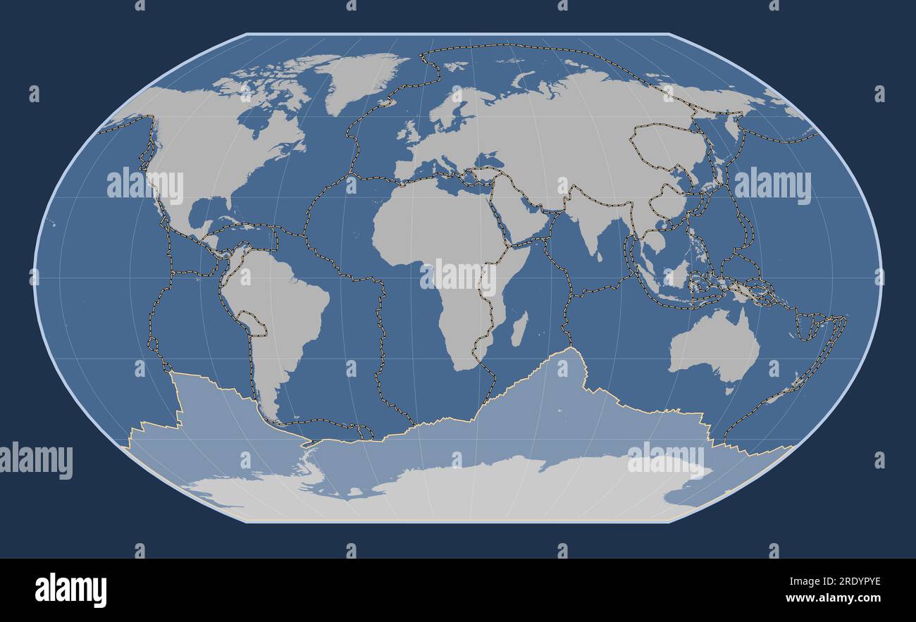 Antarctica Tectonic Plate On The Solid Contour Map In The Kavrayskiy Vii Projection Centered