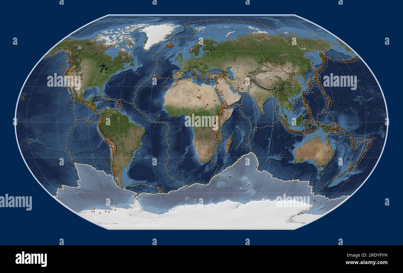 Antarctica tectonic plate on the Blue Marble satellite map in the ...