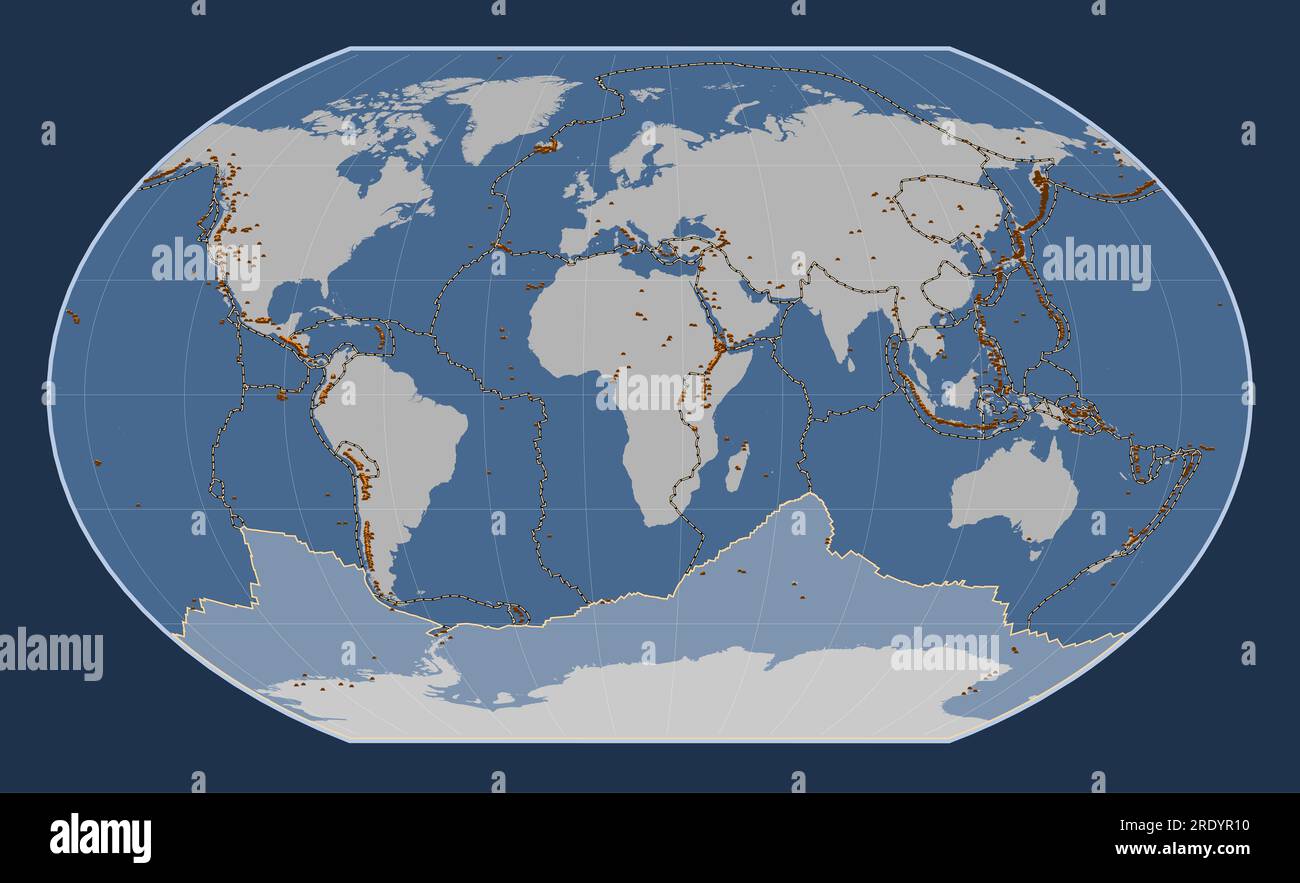 Antarctica Tectonic Plate On The Solid Contour Map In The Kavrayskiy Vii Projection Centered