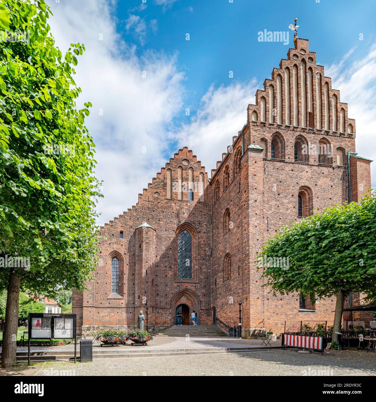 HELSINGBORG, SWEDEN - JULY 16, 2023: The medieval church of Saint Marys ...