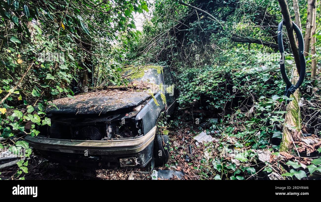 A rotting car outside the cottage. Suffolk, England: UNNERVING images ...