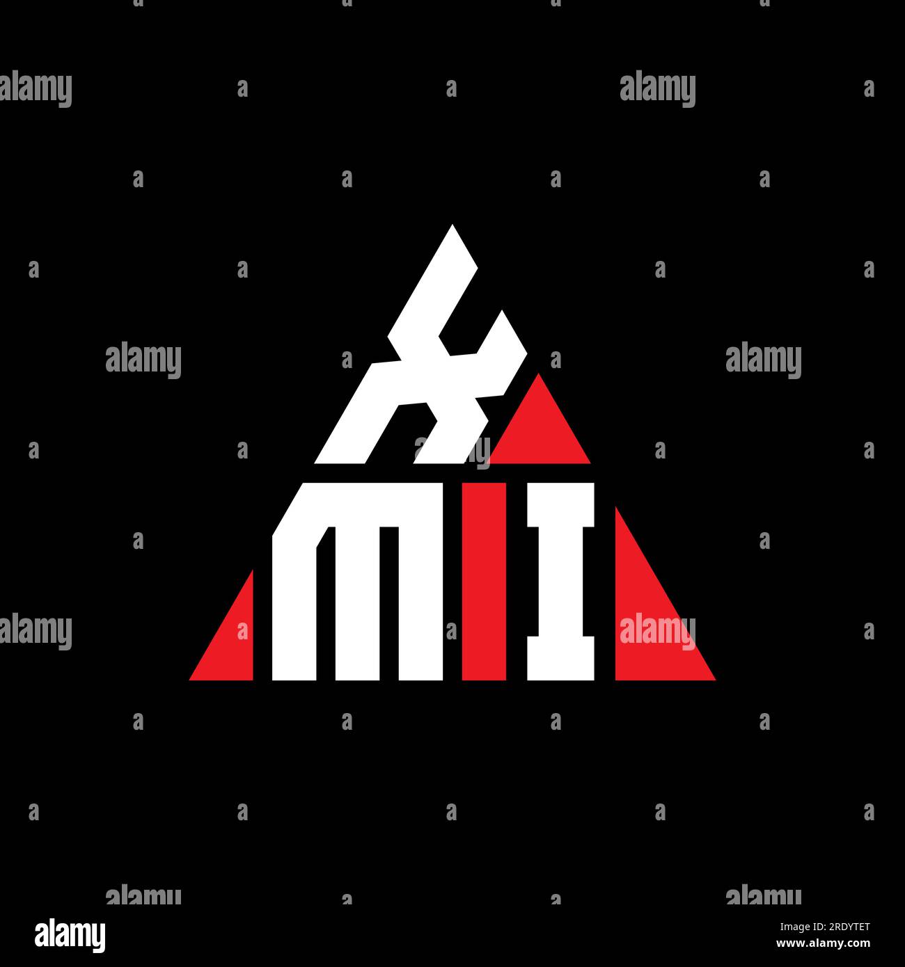 XMI triangle letter logo design with triangle shape. XMI triangle logo ...