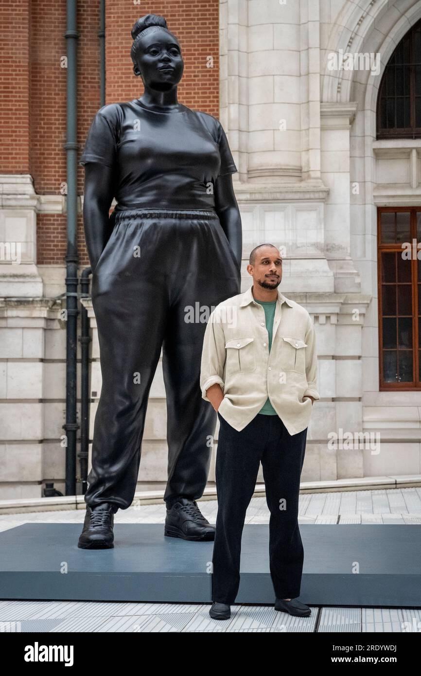 London, UK. 24 July 2023. Sculptor Thomas J Price with 'Moments ...