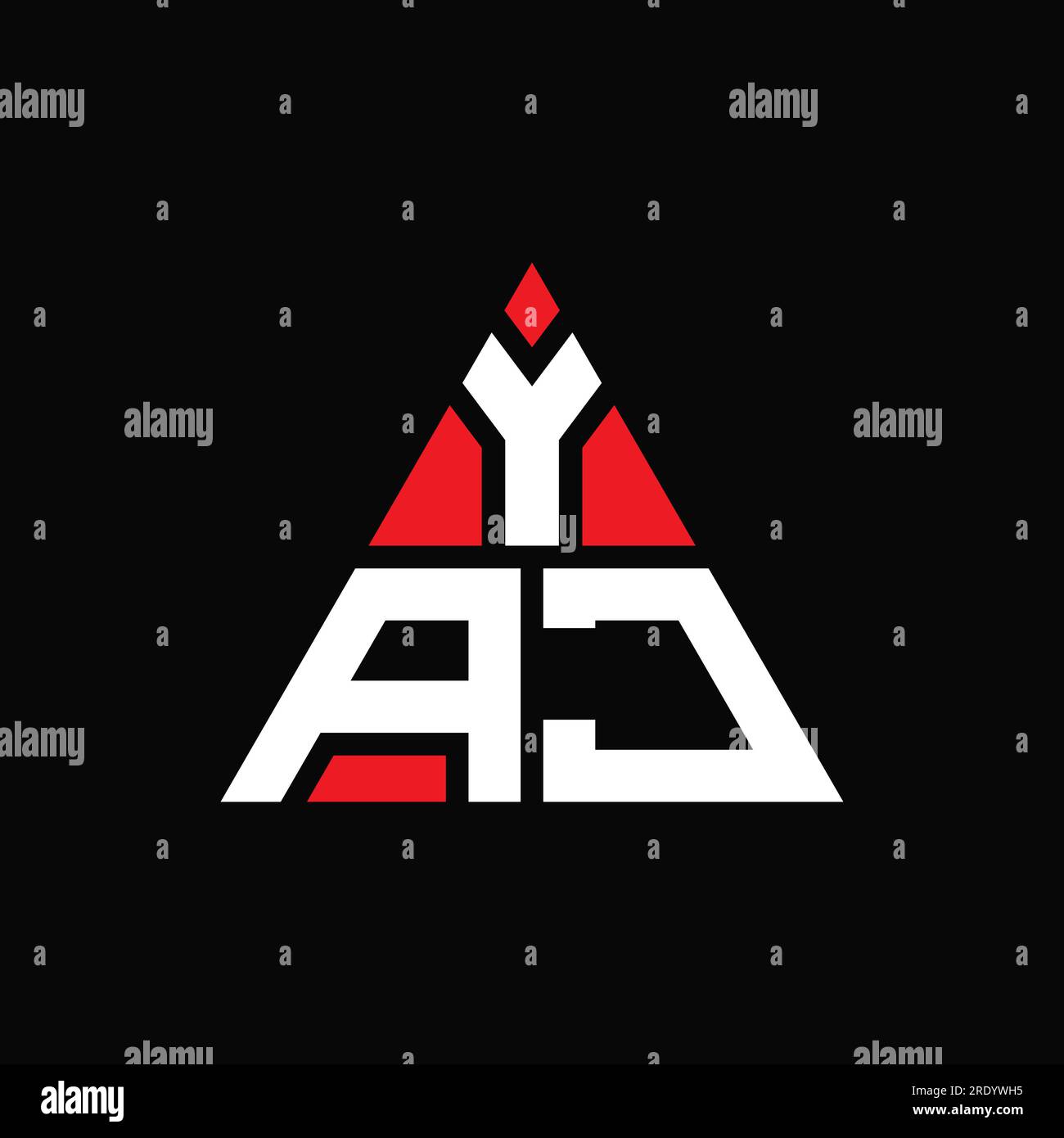 YAJ triangle letter logo design with triangle shape. YAJ triangle logo ...