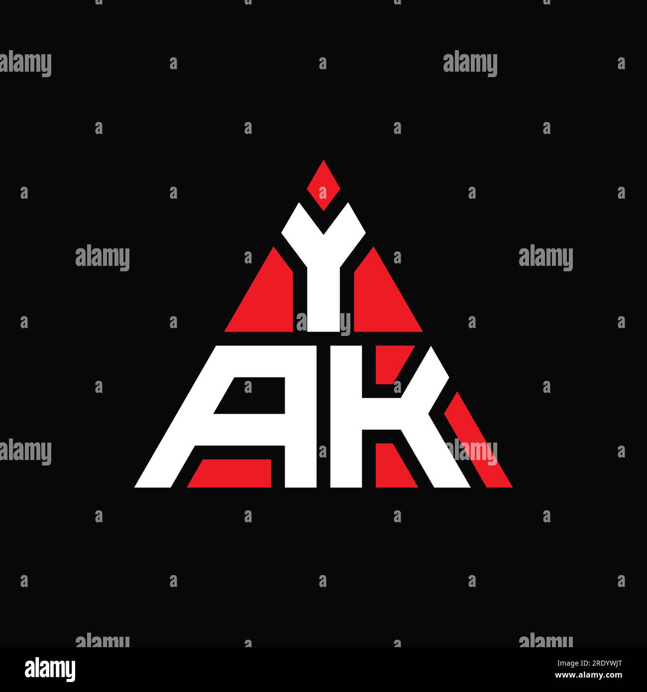 YAK triangle letter logo design with triangle shape. YAK triangle logo ...