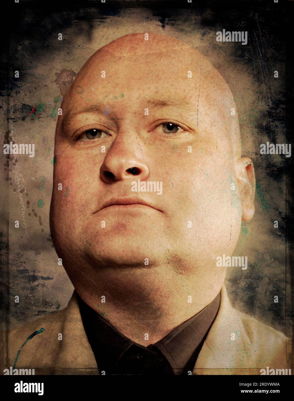 Portrait of bald man (retouched Stock Photo - Alamy