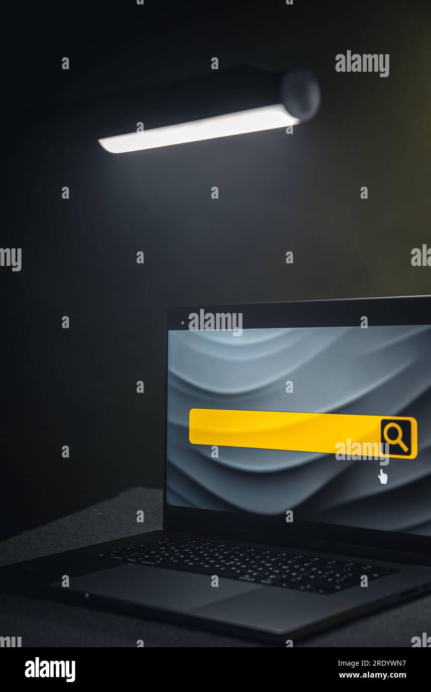 Laptop with internet browser search bar on screen Stock Photo - Alamy