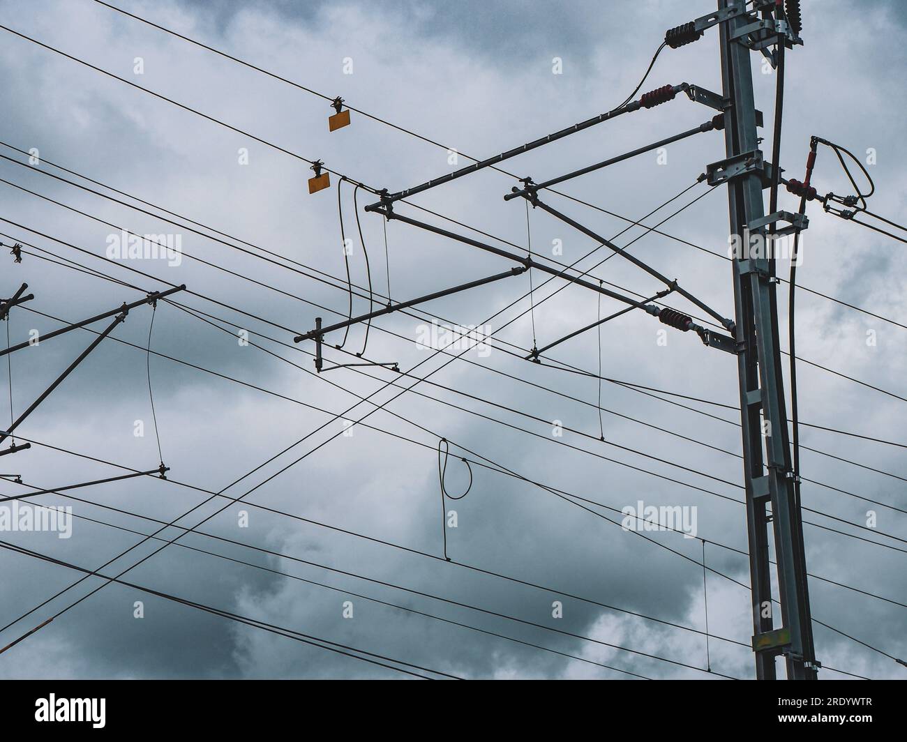 Traffic light hanging on wires hi-res stock photography and images - Alamy