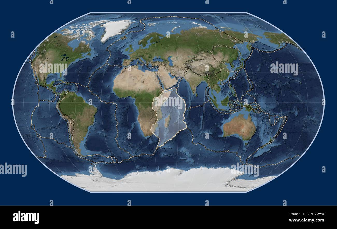 Somalian tectonic plate on the Blue Marble satellite map in the ...