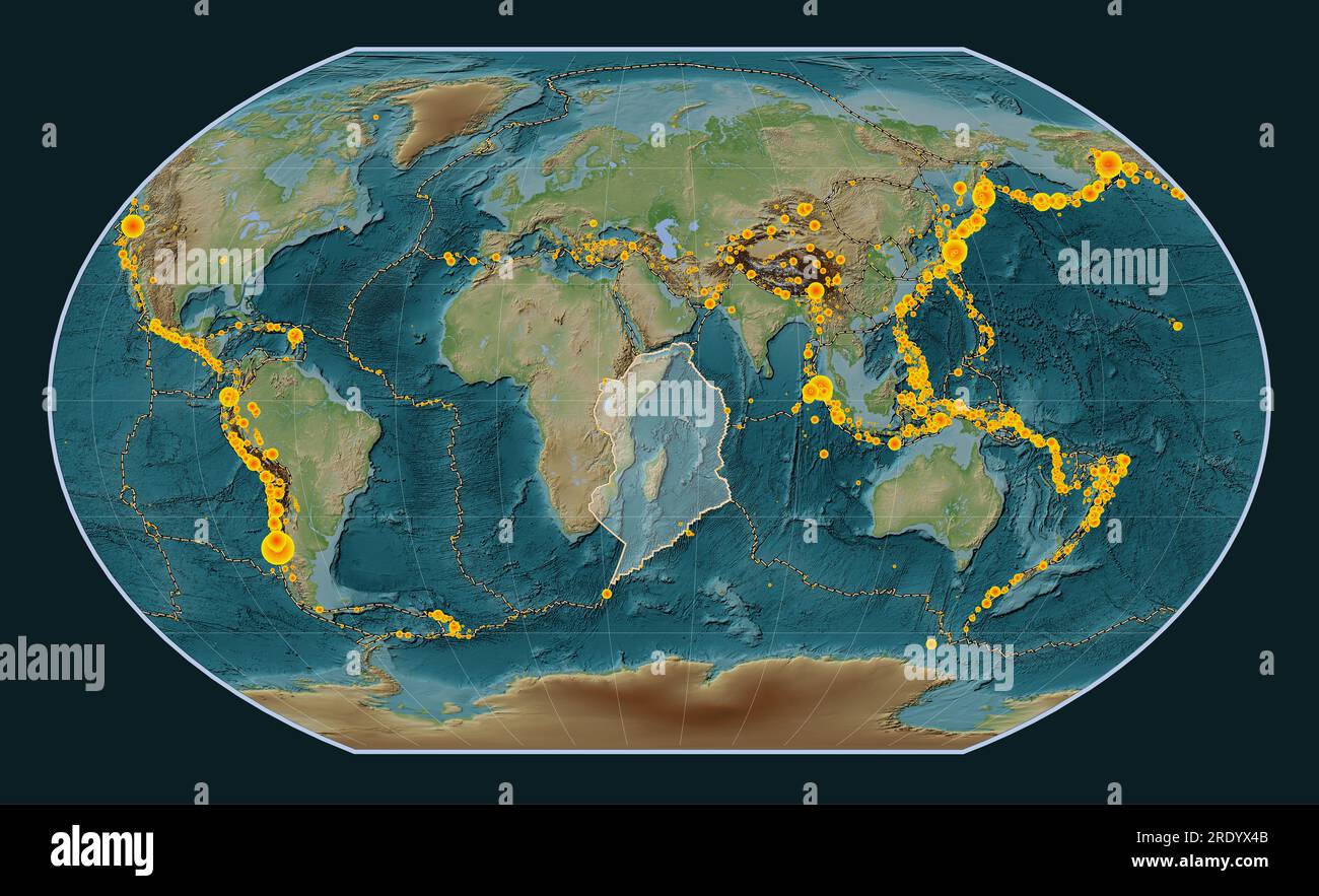 Somalian tectonic plate on the Wiki style elevation map in the ...