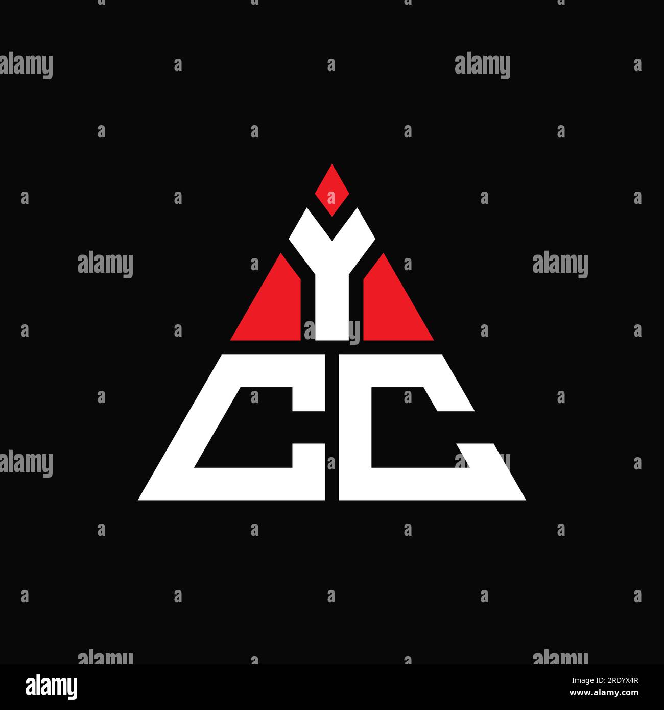 YCC triangle letter logo design with triangle shape. YCC triangle logo ...