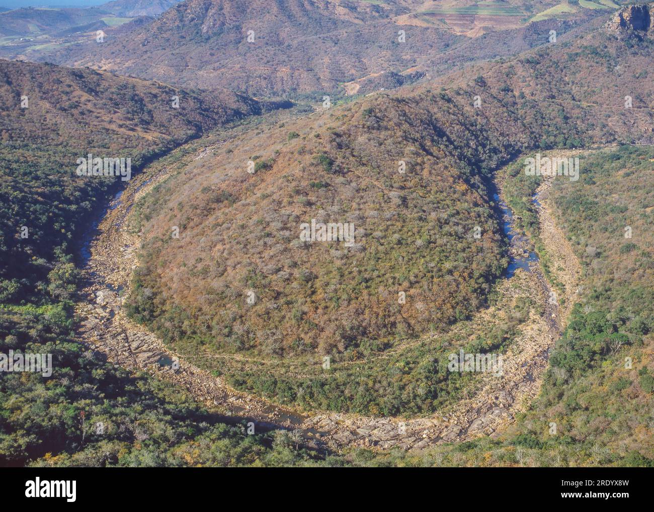 Horseshoe Bend in Oribi Gorge, cut by the Mzimkulwana River, in ...