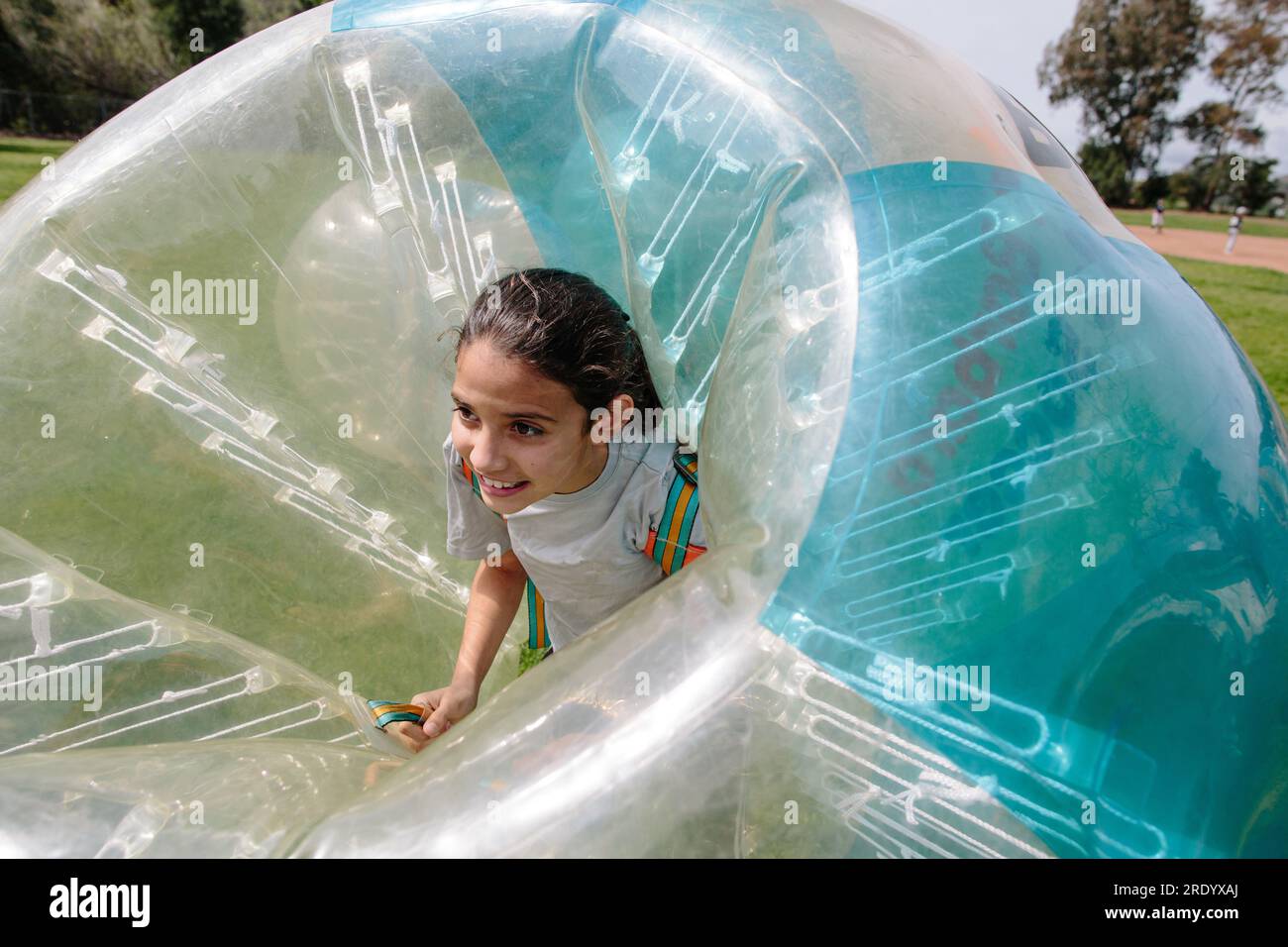 Kid inflatable bubble outdoors hi-res stock photography and images - Alamy