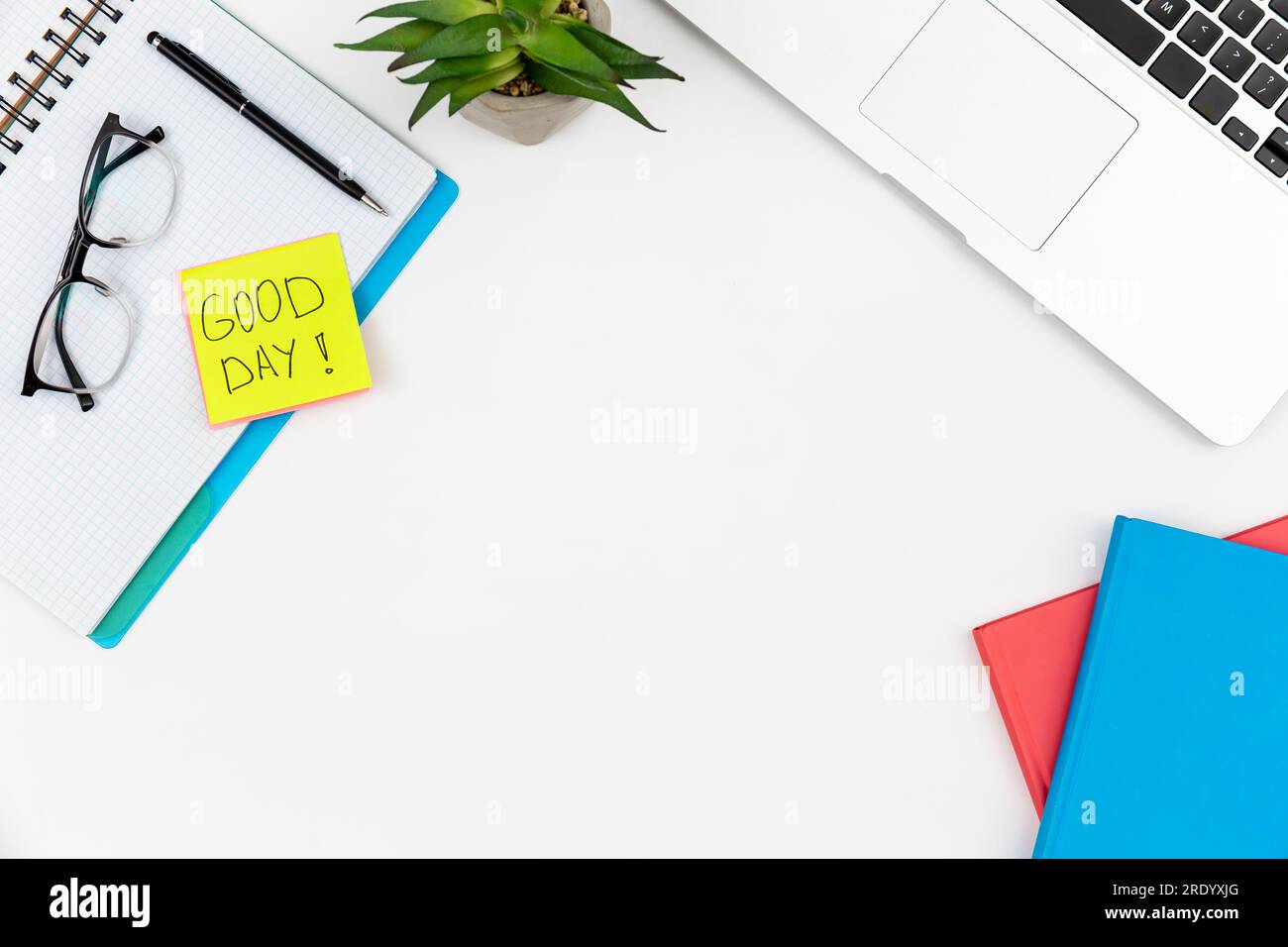 Notebooks, notebook and paper reminder on white background Stock Photo ...