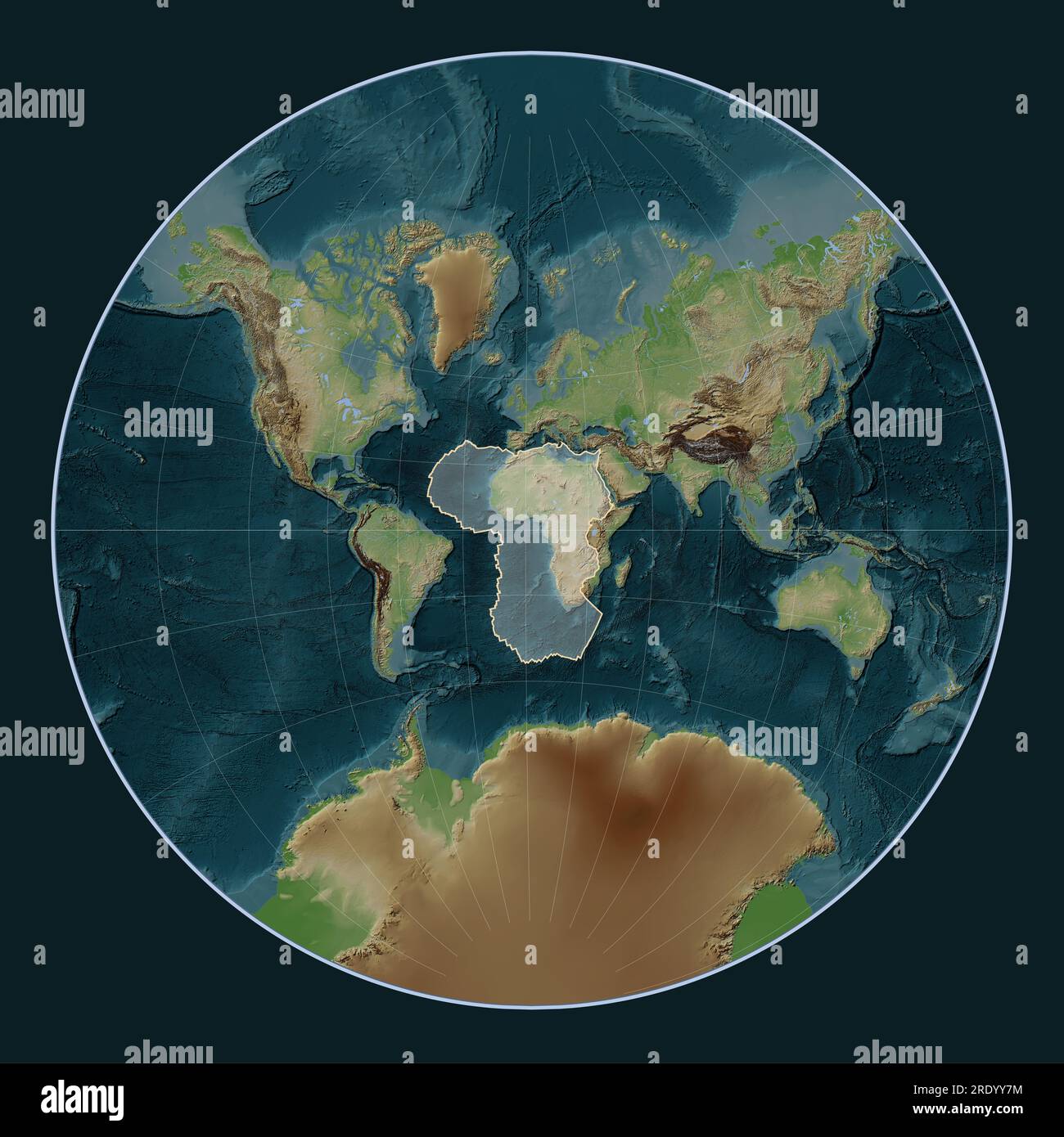 African tectonic plate on the Wiki style elevation map in the Lagrange ...