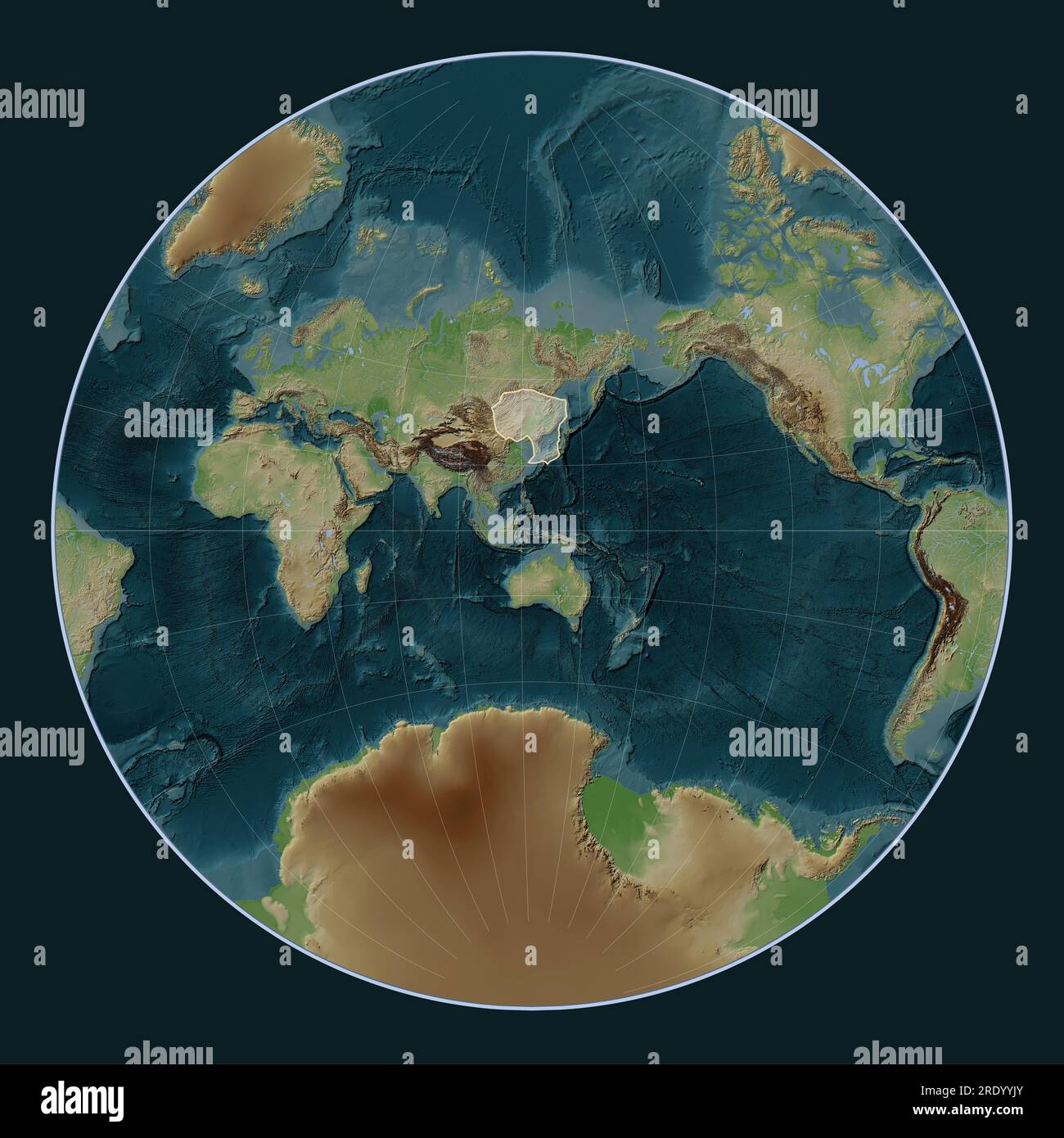 Amur Tectonic Plate On The Wiki Style Elevation Map In The Lagrange Projection Centered